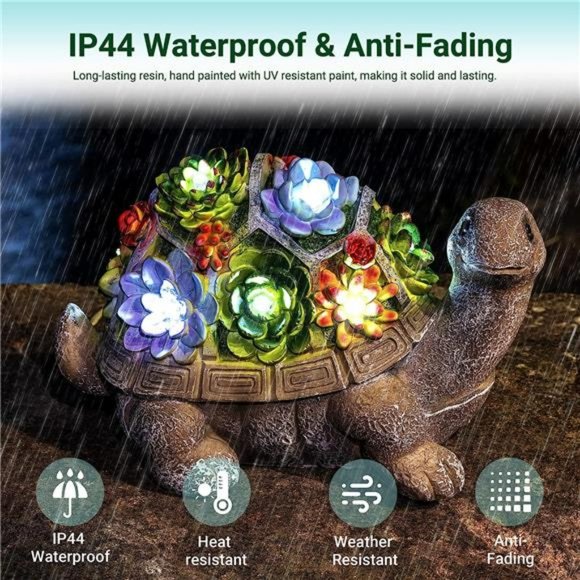 Accents | Solar Garden Statues Turtle Figurine Garden Decor With 7 Leds ...